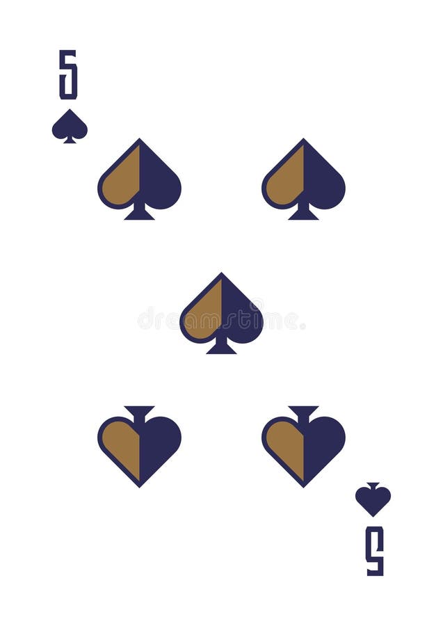 Five of Spades. Vector Illustration Decorative Design Stock Vector ...