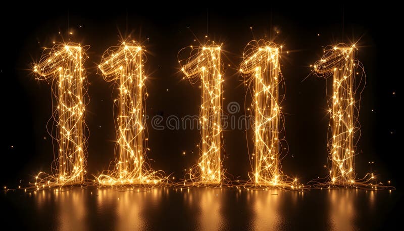 Five Sparkling Numbers Illuminated in the Darkness Creating a ...