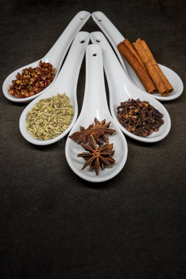 Five Spice with Star Anise Focus Stock Image - Image of star, array ...