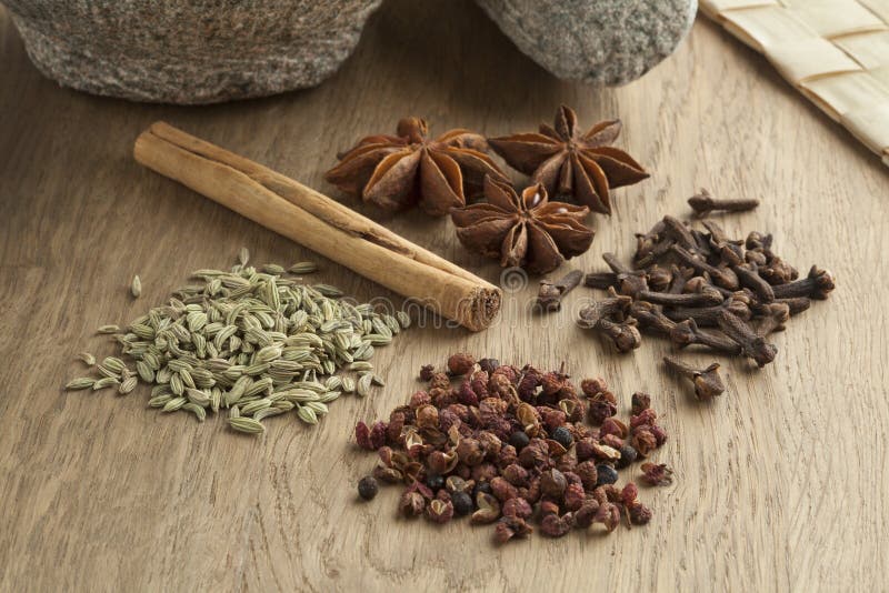 Five Spices To Make Five-spice Powder Stock Photo - Image of mixture ...