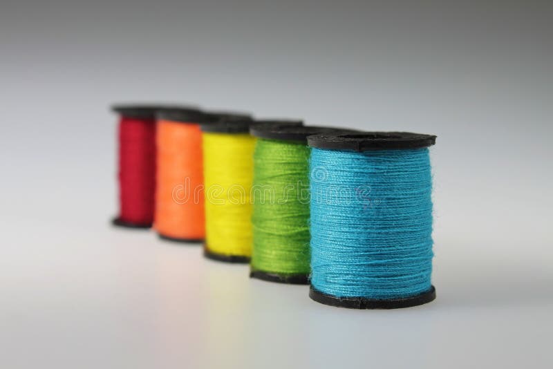 Five Spools of Yarn stock image. Image of industry, green - 23402209