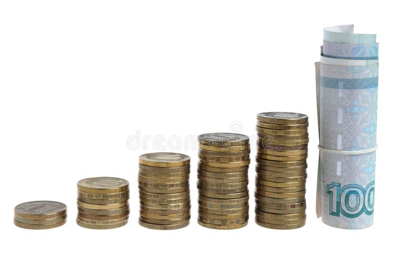 Five stacks of coins stock image. Image of height, stack - 18630779