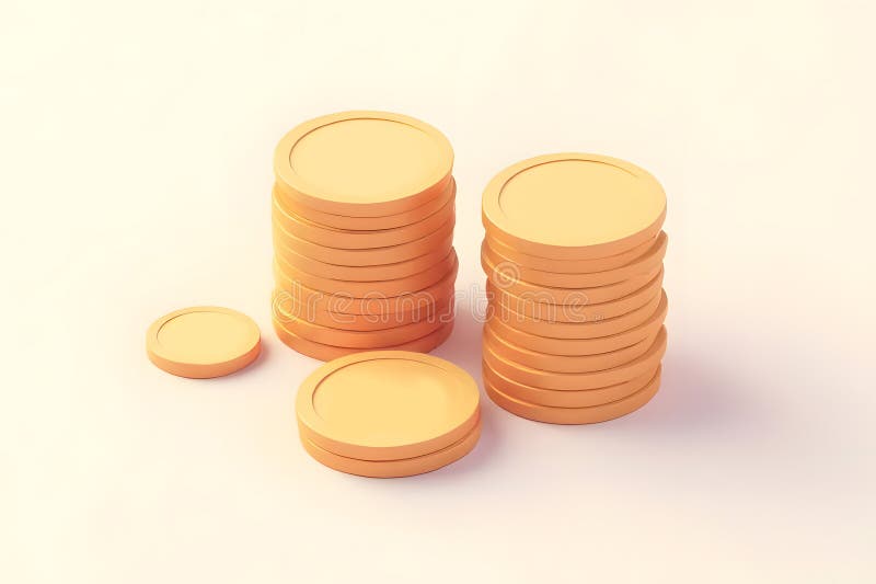 Five Stacks of Coins Stacked High Stock Image - Image of inflation ...