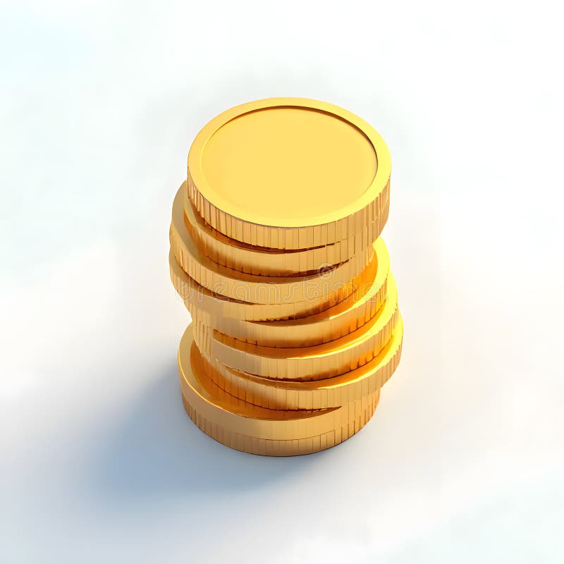 Five Stacks of Coins Stacked High Stock Photo - Image of earnings ...
