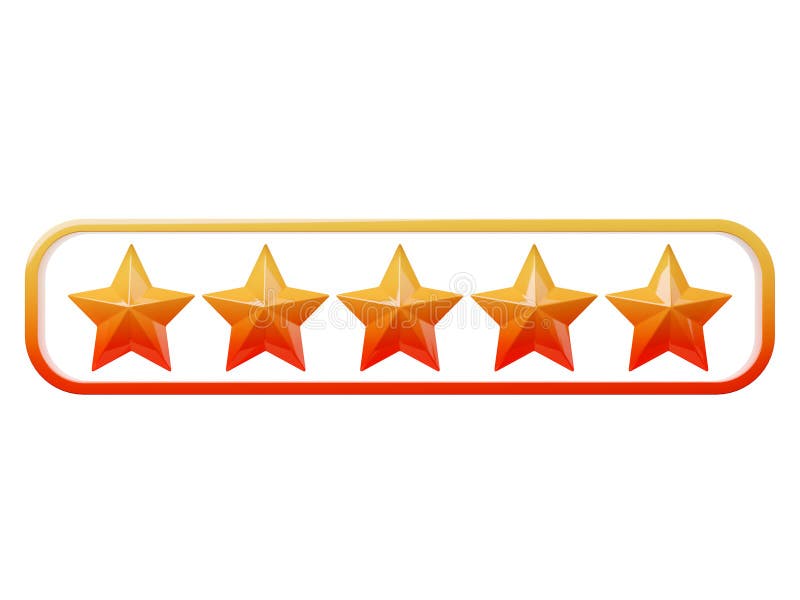Five Star with Border Customer Feedback Rating Concept with Yellow and ...
