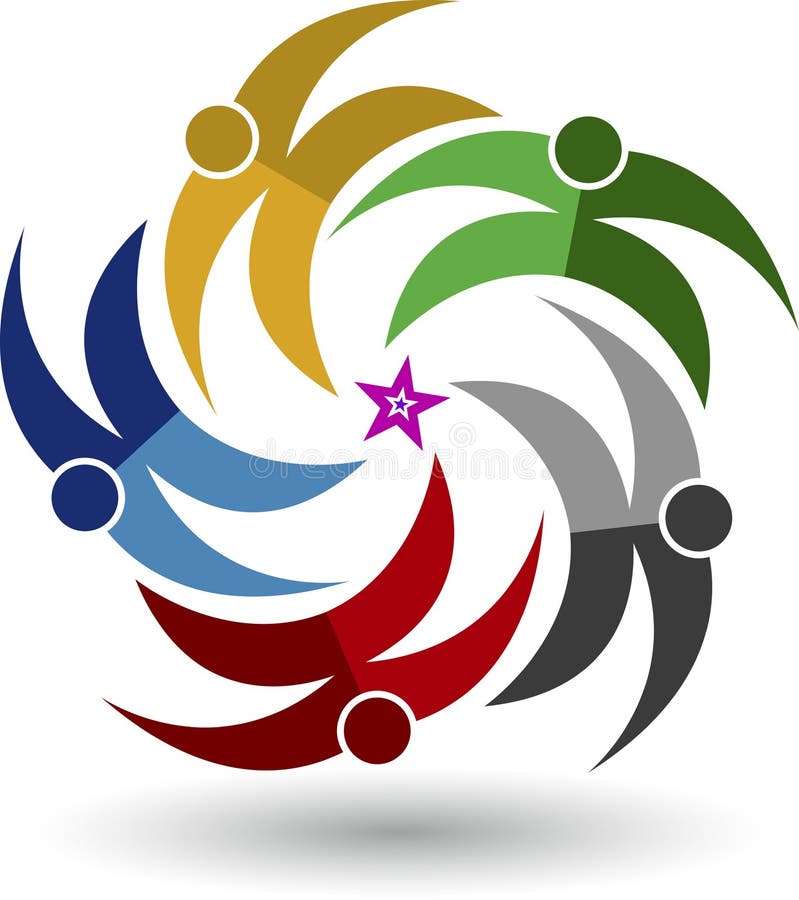 Five star team stock illustration. Illustration of linked - 5636654