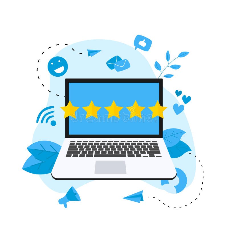 Five Star Customer Online Rating. Concept of Feedback Stock Vector ...