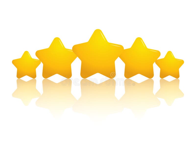 Five Star Feedback Concept. 3D Five Star Quality Icon Stock Vector ...