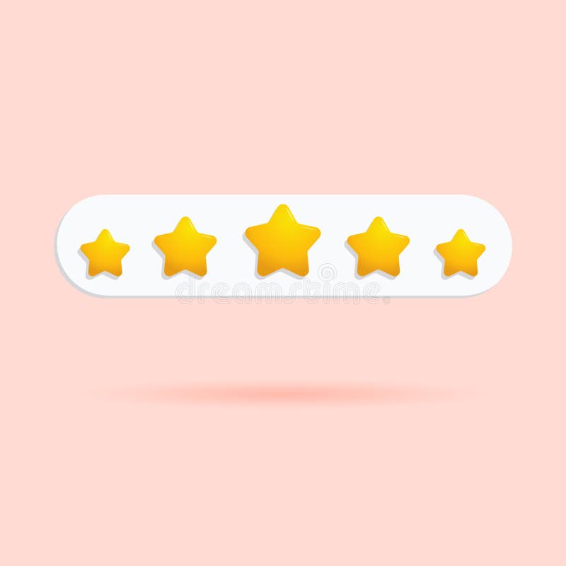 Five Star Feedback Concept. 3D Five Star Quality Icon Stock Vector ...