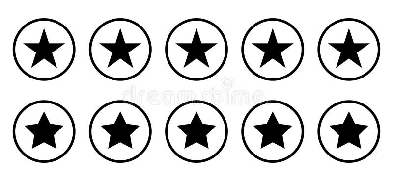 Five Star Feedback Icon Vector on Circle Line. Customer Satisfaction ...