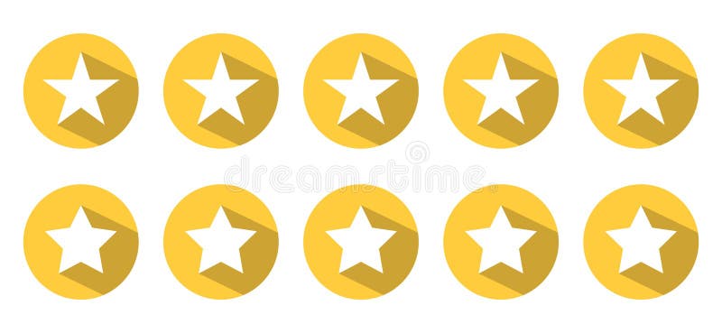 Five Star Feedback Icon Vector with Long Shadow. Customer Satisfaction ...