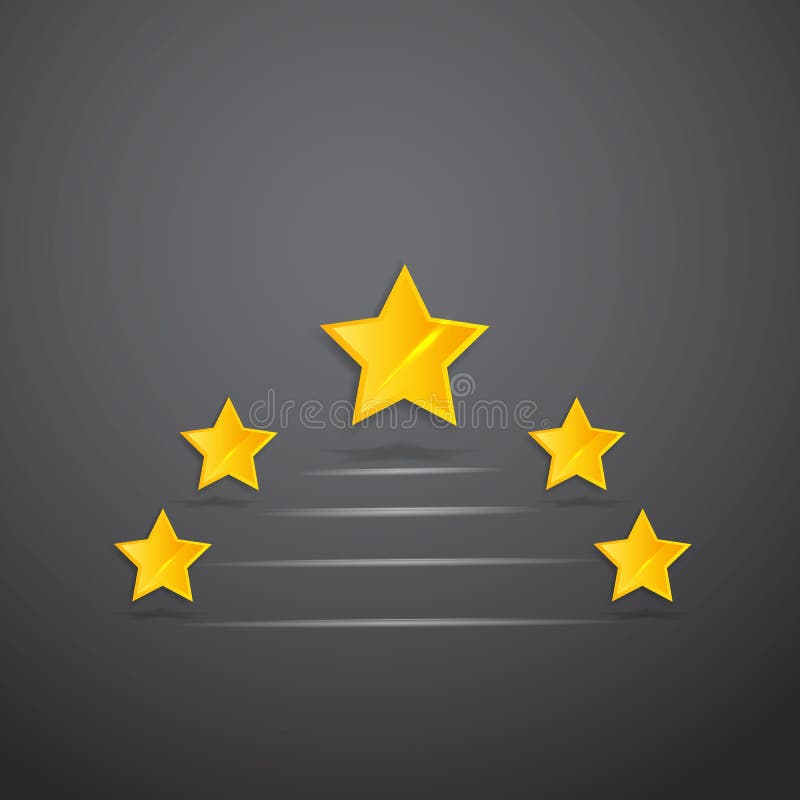 Five Star Golden Rating, Feedback Creative Vector Illustration with Red ... Five Star Golden Rating, Feedback Creative Vector Illustration with Red ...