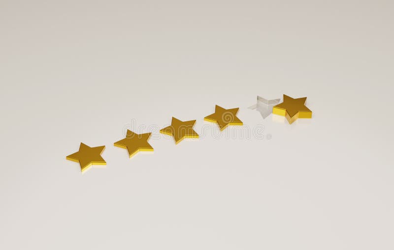 Five Star Gradient Gold Star Quality Ranking Icon Stock Illustration ...
