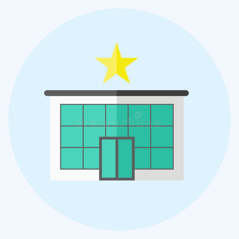 Five Star Hotel Icon in Trendy Flat Style Isolated on Soft Blue ...