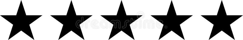 Five Star Icon, Five Stars Rating Icon, Five Star Black Symbol ...