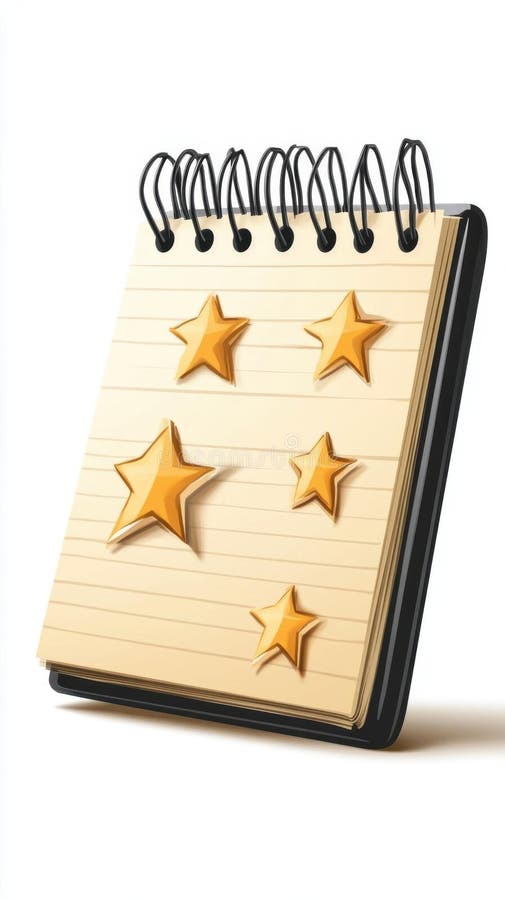 Five Star Notebook, a Symbol of Excellence and Achievement Stock ...