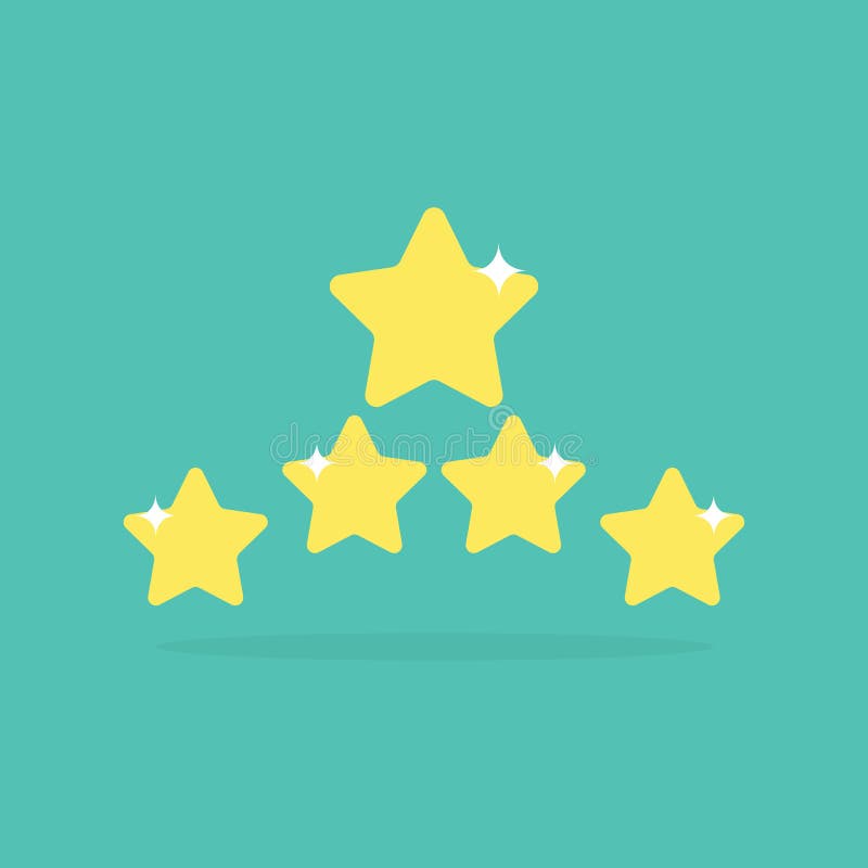 Five Star Product Quality Rating with Reflection Stock Vector ...