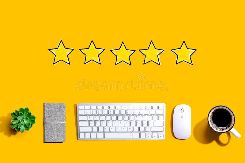 Five Star Rating with a Computer Keyboard Stock Photo - Image of ...
