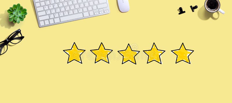 Five Star Rating with a Computer Keyboard Stock Image - Image of ...