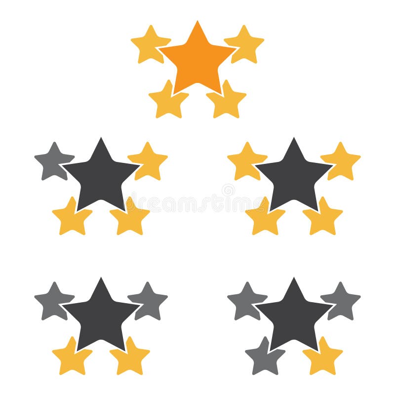 Five Rating Star Template Icon Stock Vector - Illustration of icon ...