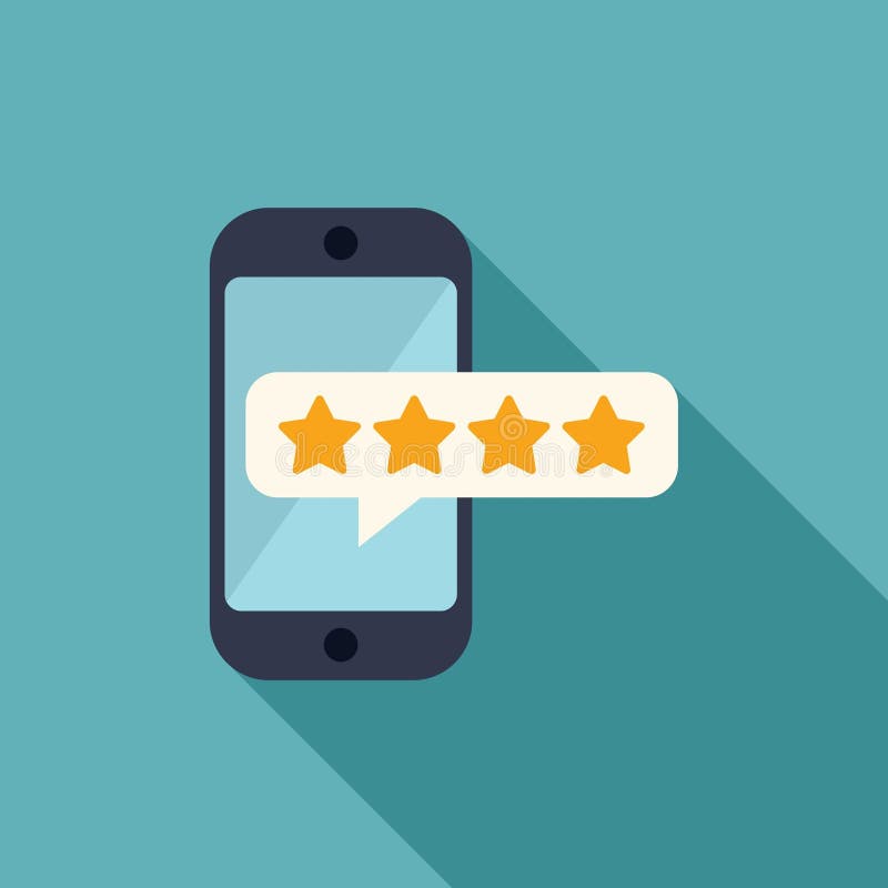 Five Star Rating on a Smartphone Screen, Feedback Concept Stock ...