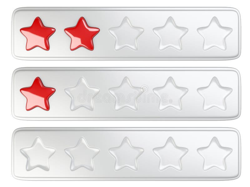 Red Five Star Rating System. Stock Illustration - Illustration of blank ...