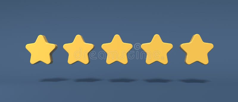 Five Star Rating Theme - 3D Render Stock Illustration - Illustration of ...