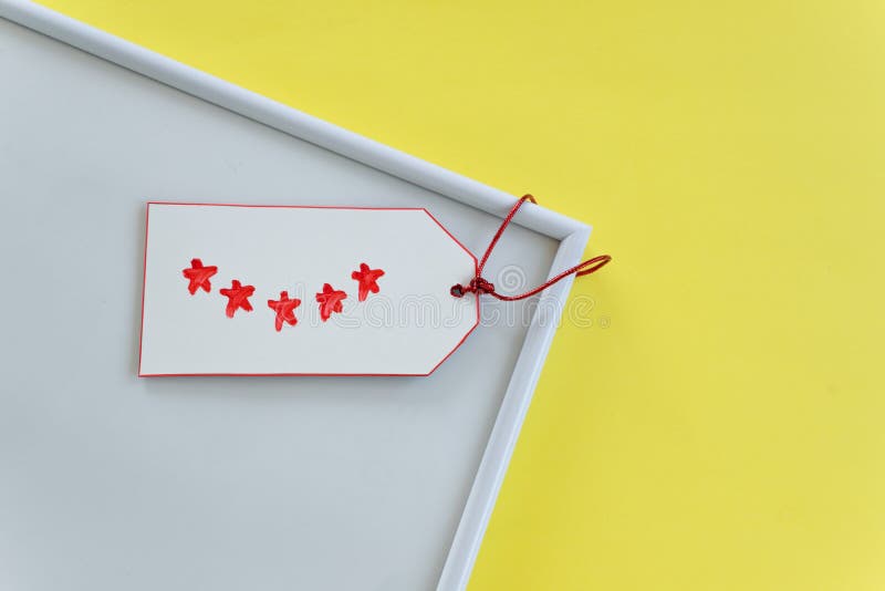 Five-star Review on a Label. Feedback Concept Stock Image - Image of ...