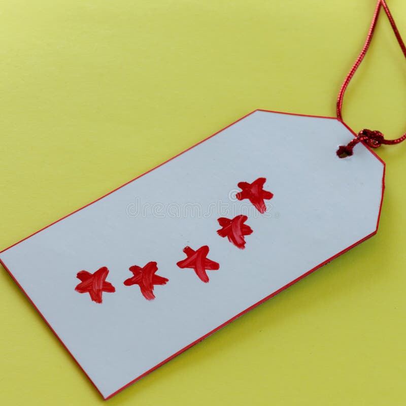 Five-star Review on a Label. Feedback Concept Stock Image - Image of ...
