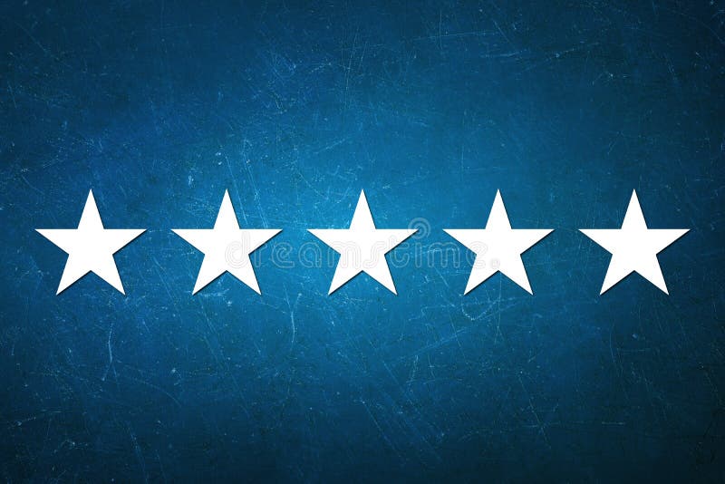 The Best Rating - Five Star Shape on Blue Pattern Background Stock ...