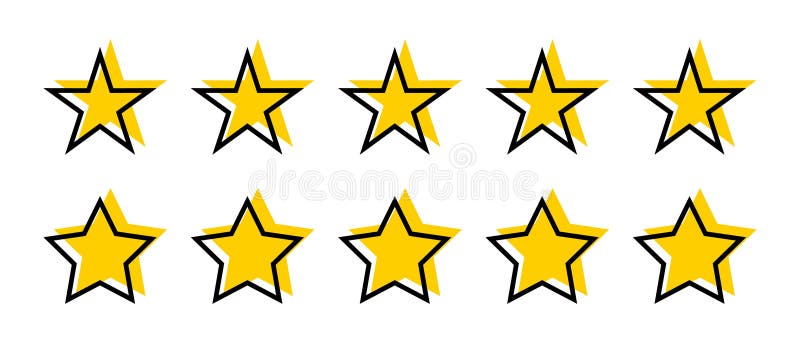 Five Star Yellow Color Icon with Line. Consumer Satisfaction Feedback ...