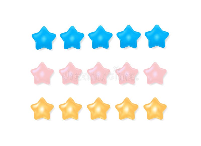 Five Stars in 3d Style and 3 Different Colors Stock Vector ...