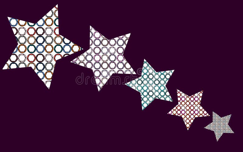 Five Stars with a Pattern of Multi-colored Circles, Diaphragms Inside ...