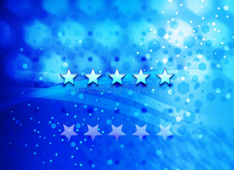 Five Stars Rating Icon Abstract Light Cyan Blue Hexagon Pattern ...