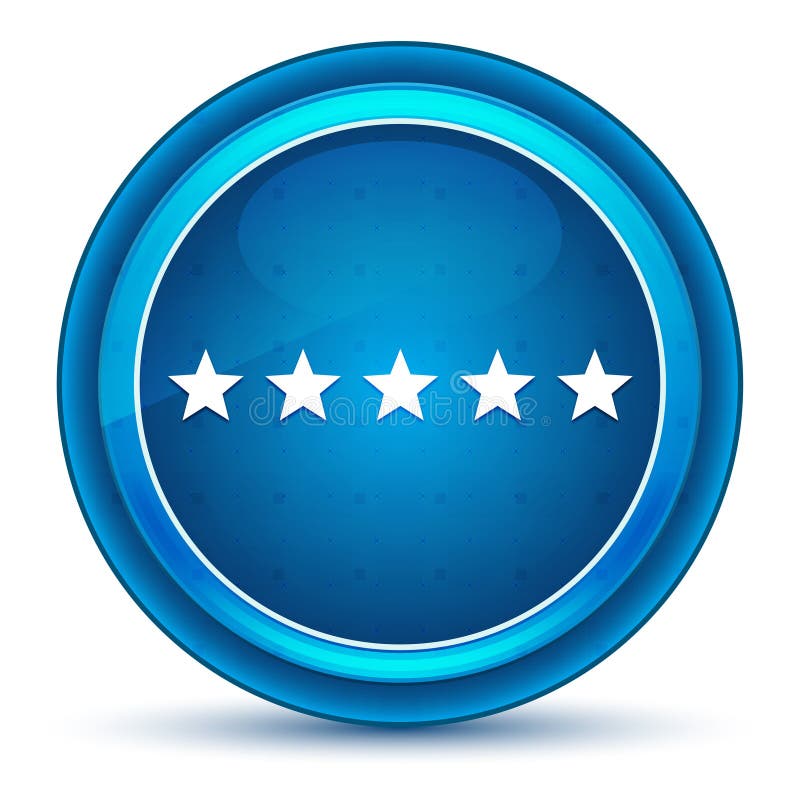 Five Stars Rating Icon Eyeball Blue Round Button Stock Illustration ...