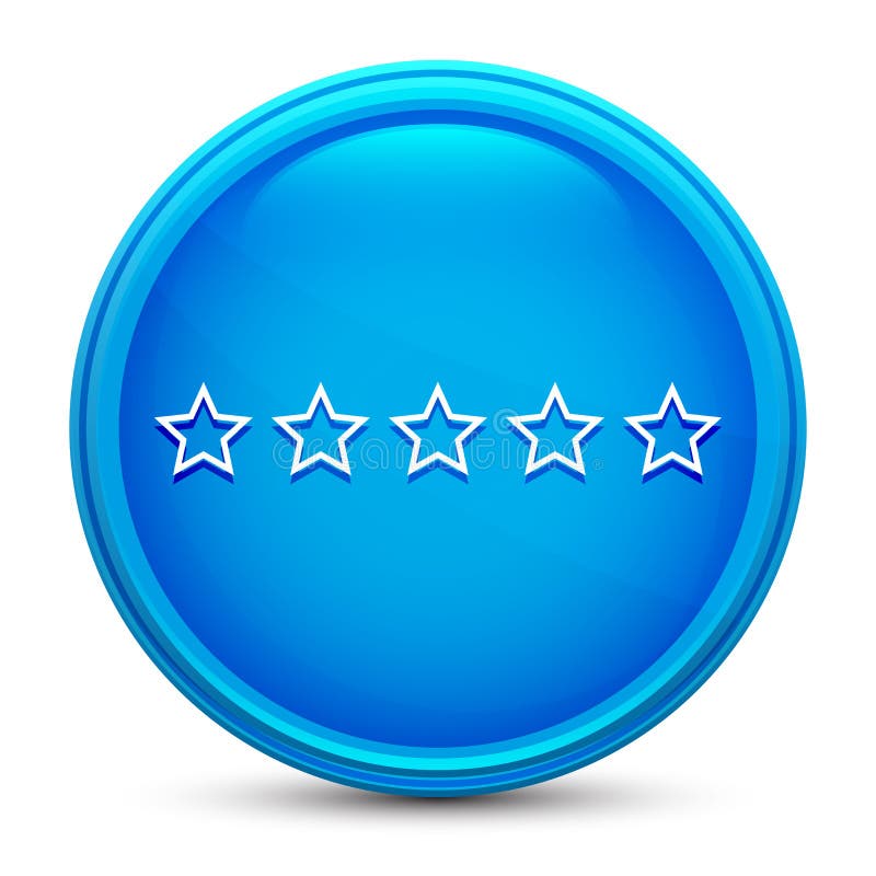Five Stars Rating Icon Prime Blue Round Button Vector Illustration ...
