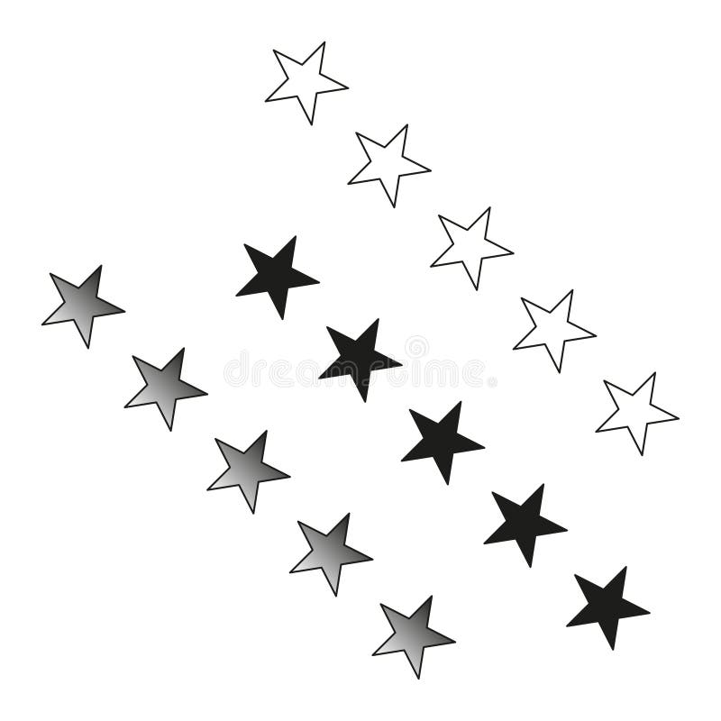 Five Stars in a Row Icon. Five Rows of Stars. Vector Illustration. Eps ...