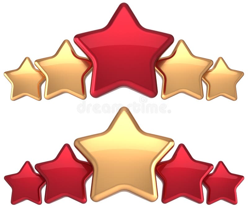 Gold Stars Five Golden Star Service Award Stock Illustration ...