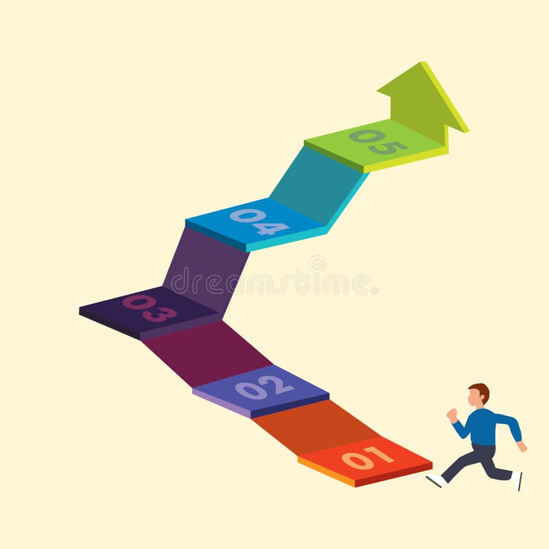 Five Step Arrow of Stairs Moving Forward Infographic Chart. Stock ...