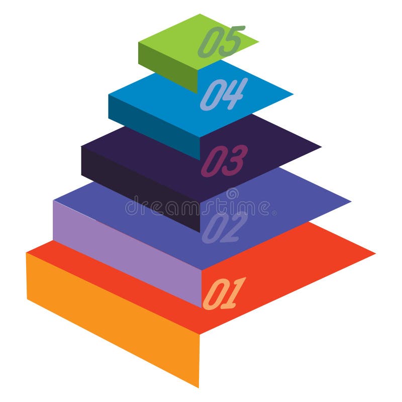 Five Step Infographic. Pyramid Shape Elements of Graph,diagram with ...