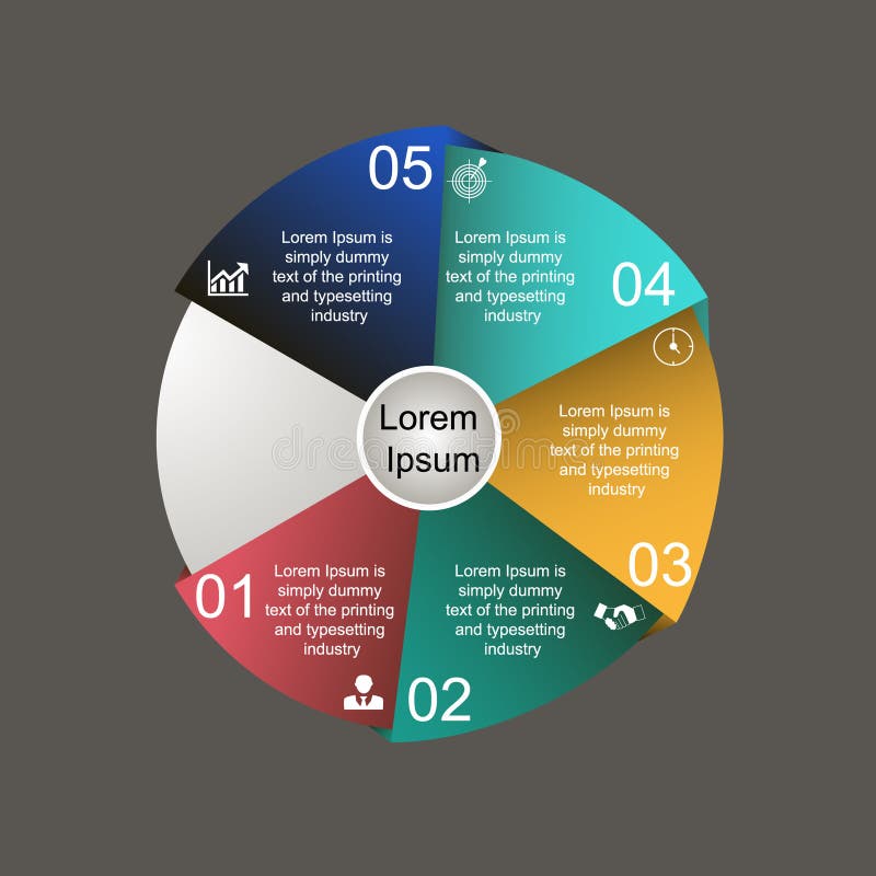 Five-step Infographic with Text Stock Illustration - Illustration of ...