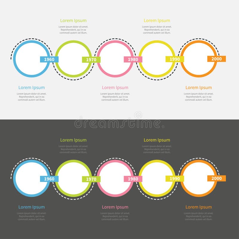 Chain For Timeline Data Visualization Info Graphic. Stock Illustration ...