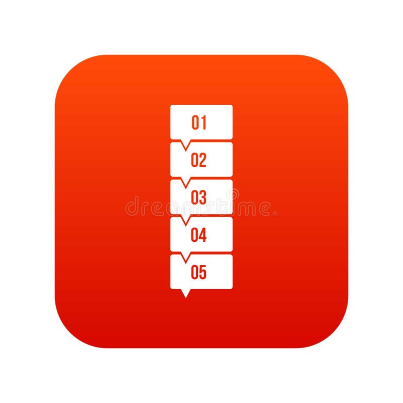 Five Steps Infographic Icon Digital Red Stock Vector - Illustration of ...