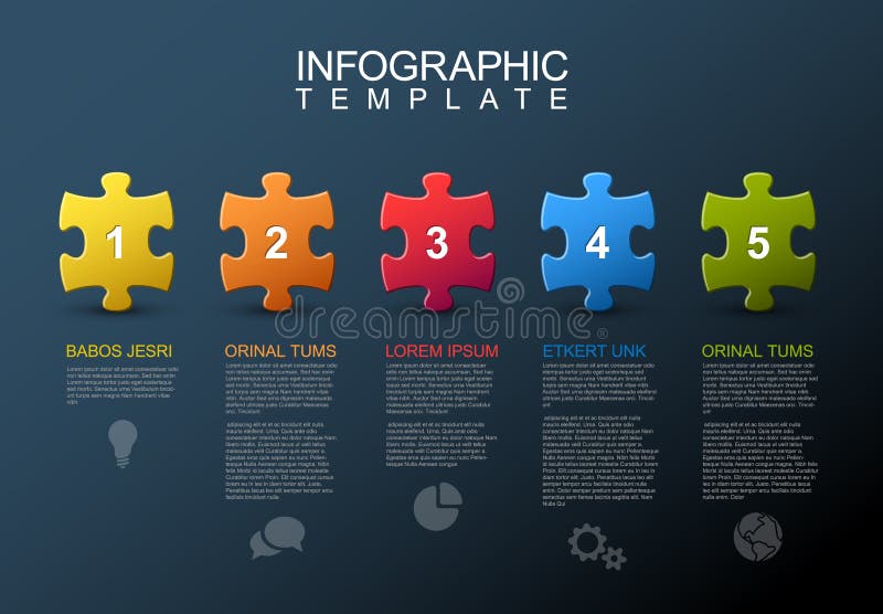 Six Steps Infographic Template with Puzzle Pieces Stock Vector ...