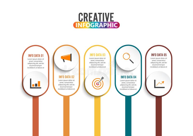 Four Steps Infographics. Can Illustrate a Strategy, Workflow or Team ...