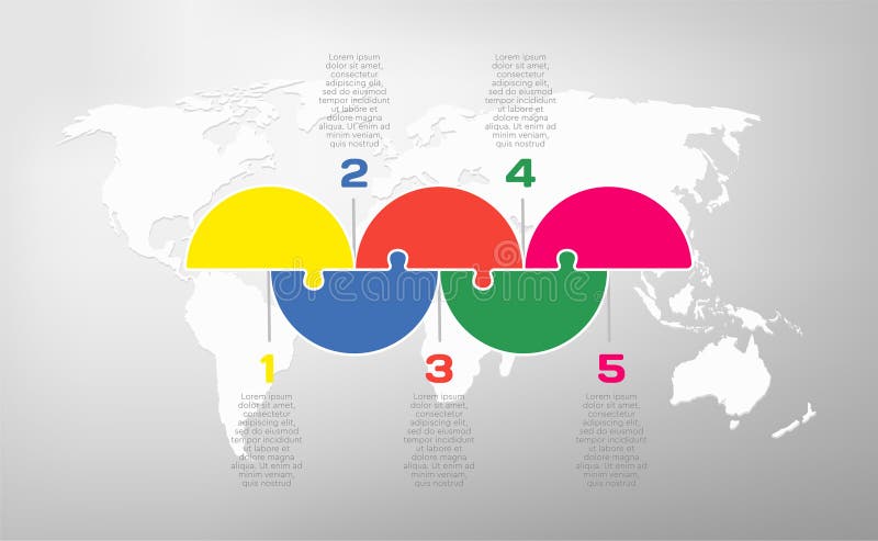 Puzzle Piece Five Step Diagram Stock Illustrations – 182 Puzzle Piece ...