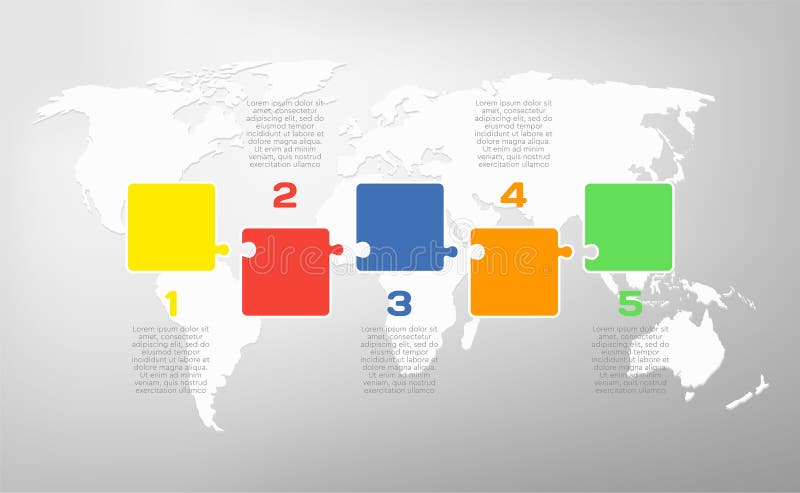 Puzzle Piece Five Step Diagram Stock Illustrations – 182 Puzzle Piece ...