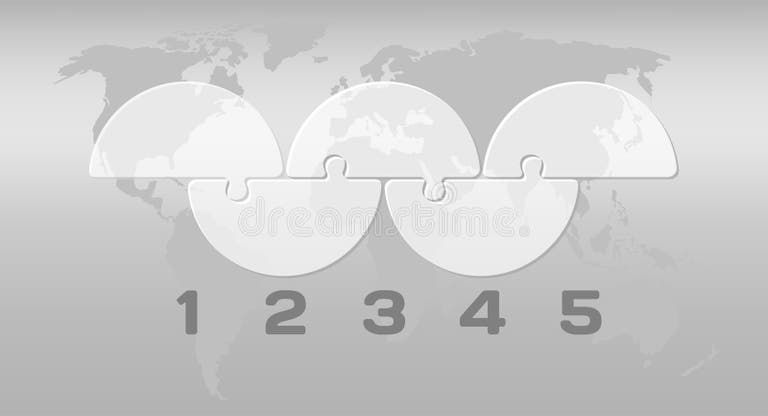 Five Steps Line Infographic, Puzzle Diagram Stock Vector - Illustration ...