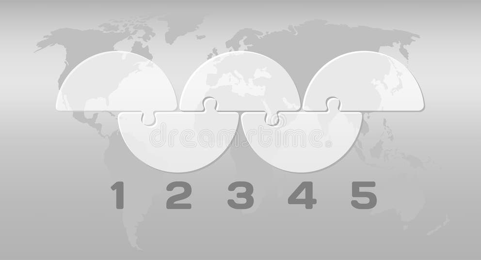 Five Steps Line Infographic, Puzzle Diagram Stock Vector - Illustration ...