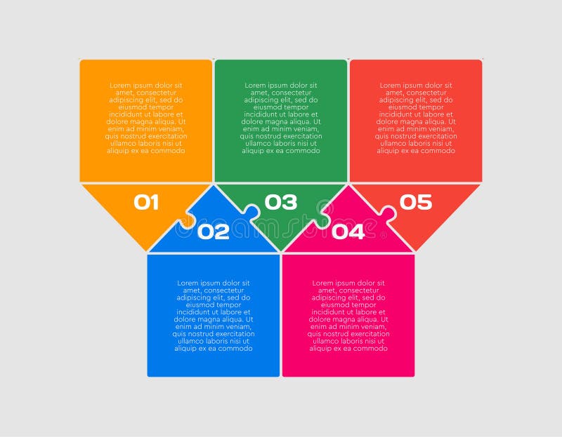 Five Steps Line Infographic, Puzzle Timeline Stock Vector ...